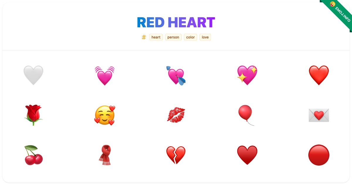 Red Heart Emojis 🤍 💓 💘 | Meaning, Copy & Paste