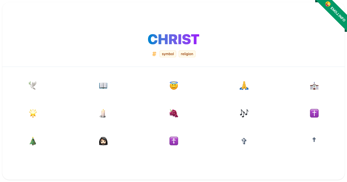 Christ Emojis 🕊️ 📖 😇 | Meaning, Copy & Paste