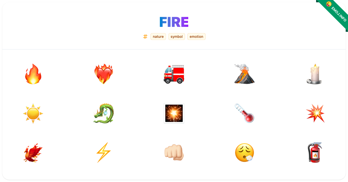 Fire Emojis 🔥 ️‍🔥 🚒 | Meaning, Copy & Paste