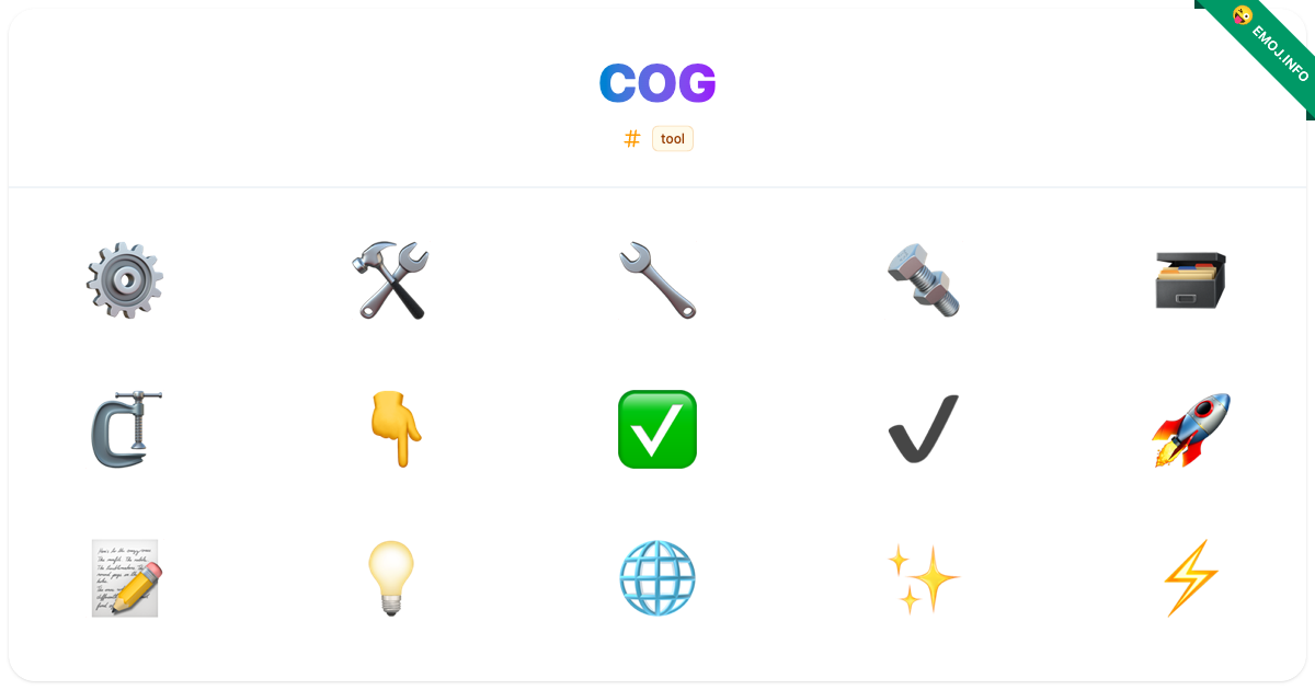 Cog Emojis ⚙️ 🛠️ 🔧 | Meaning, Copy & Paste
