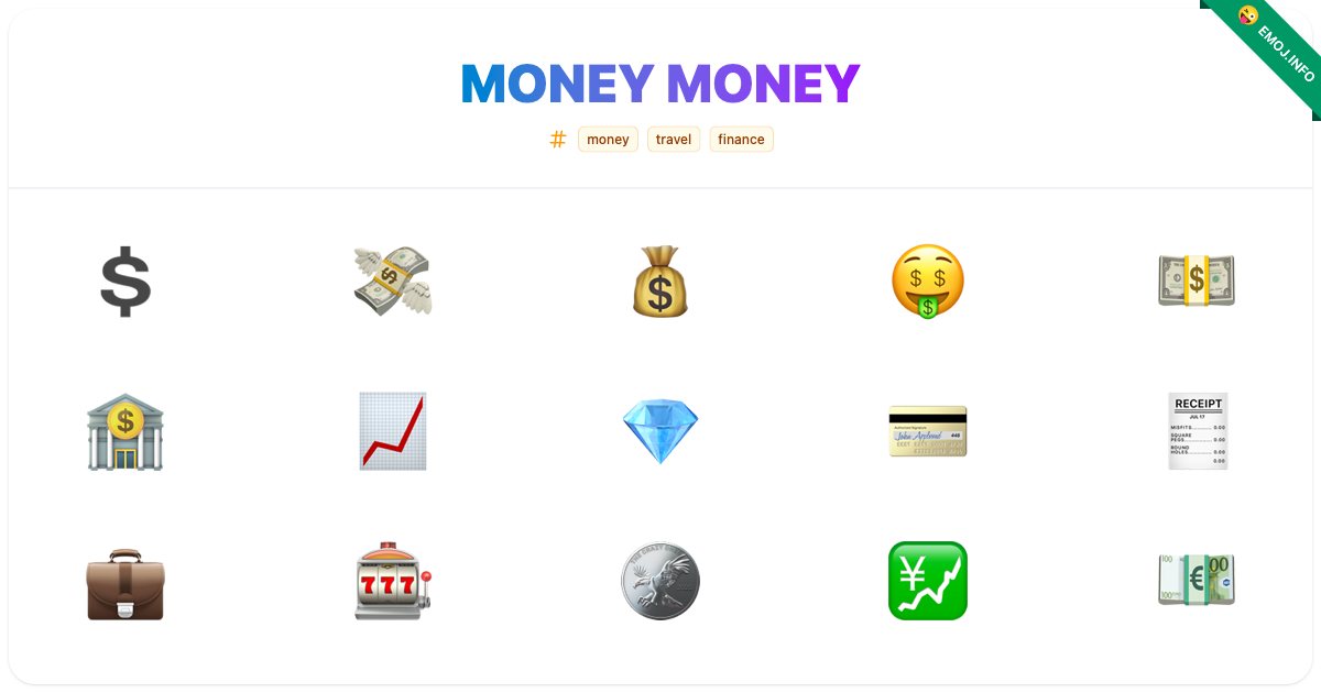 Money Money Emojis 💲 💸 💰 | Meaning, Copy & Paste