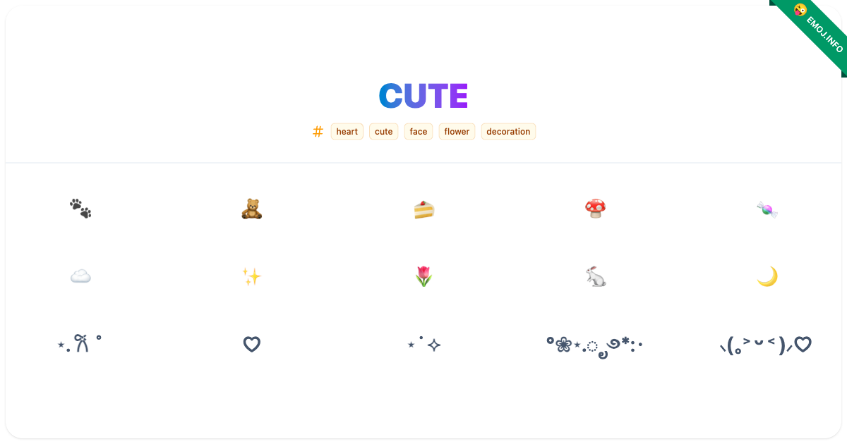 Cute Emojis 🐾 🧸 🍰 | Meaning, Copy & Paste