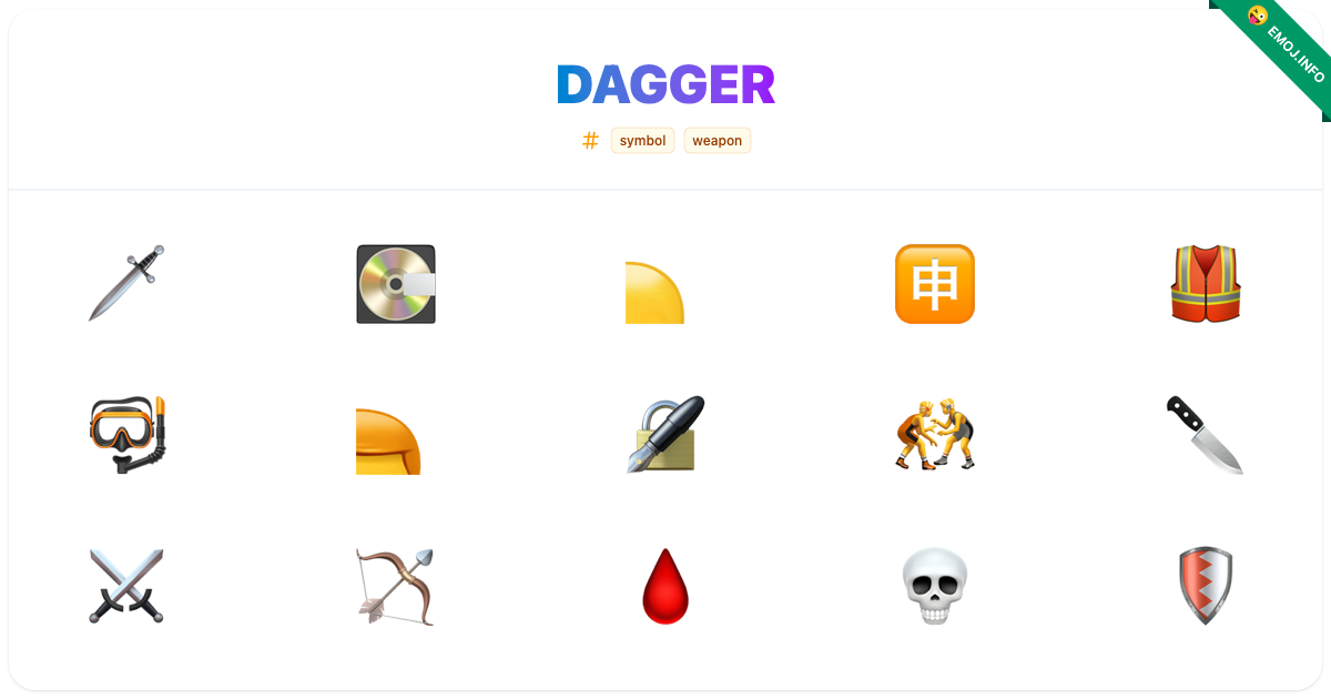 Dagger Emojis 🗡️ 💽 🦲 | Meaning, Copy & Paste