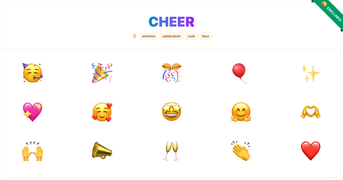 Cheer Emojis 🥳 🎉 🎊 | Meaning, Copy & Paste