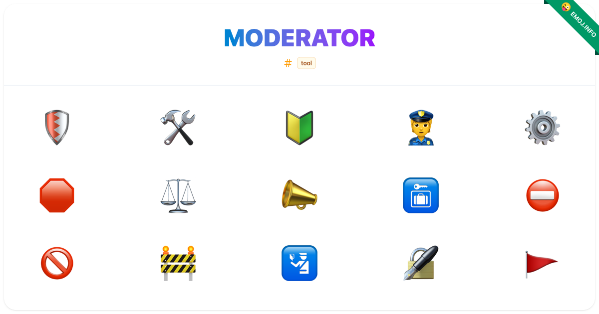 Moderator Emojis 🛡️ 🛠️ 🔰 | Meaning, Copy & Paste