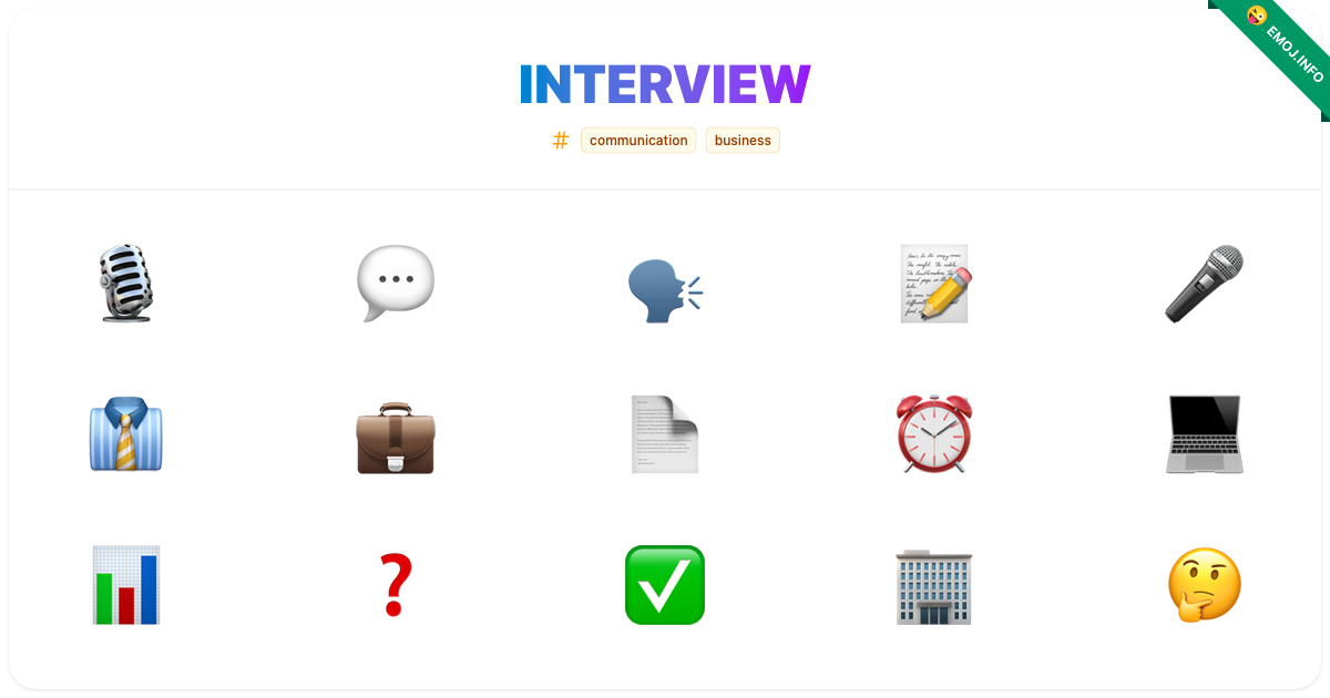 Interview Emojis 🎙️ 💬 🗣️ | Meaning, Copy & Paste