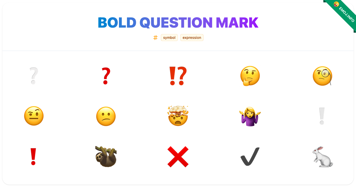 Bold Question Mark Emojis ⁉️ | Meaning, Copy & Paste