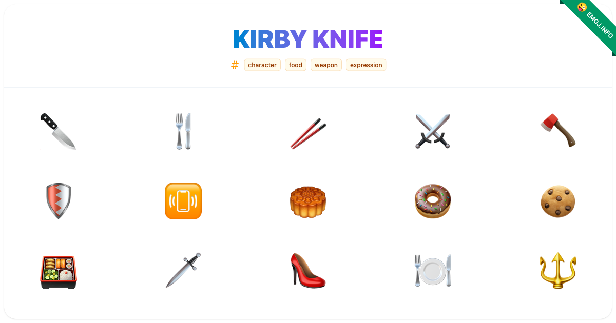 Kirby Knife Emojis 🔪 🍴 🥢 | Meaning, Copy & Paste