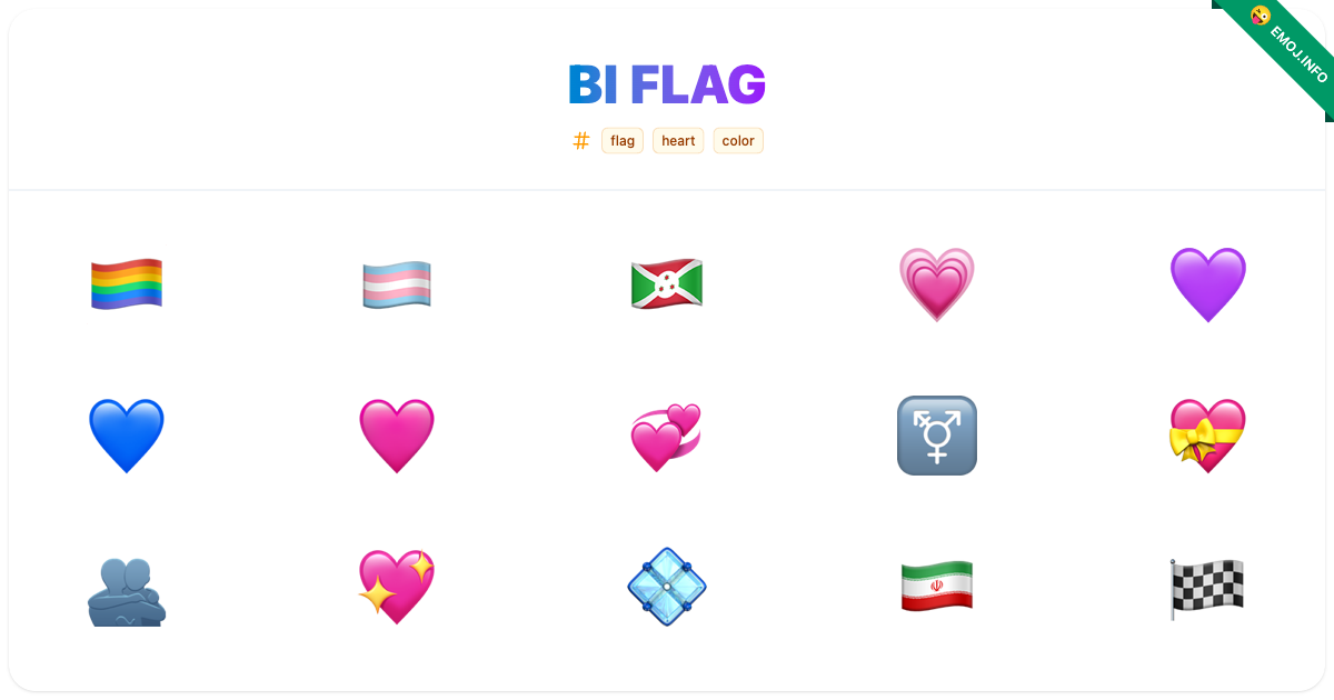 Bi Flag Emojis 🏳️‍🌈 🏳️‍⚧️ 🇧🇮 | Meaning, Copy & Paste