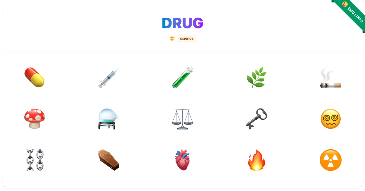 Drug Emojis 💊 💉 🧪 | Meaning, Copy & Paste