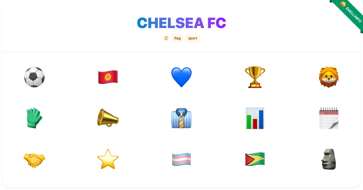 Chelsea Fc Emojis ⚽ 🇰🇬 💙 | Meaning, Copy & Paste