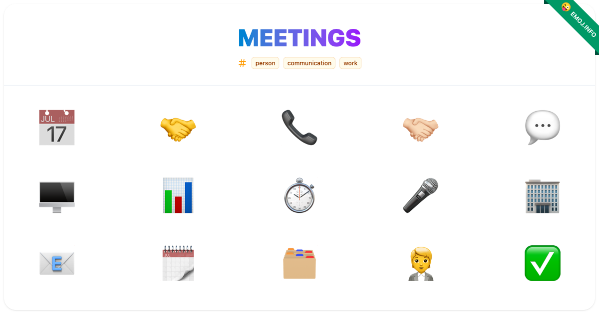 Meetings Emojis 📅 🤝 📞 | Meaning, Copy & Paste