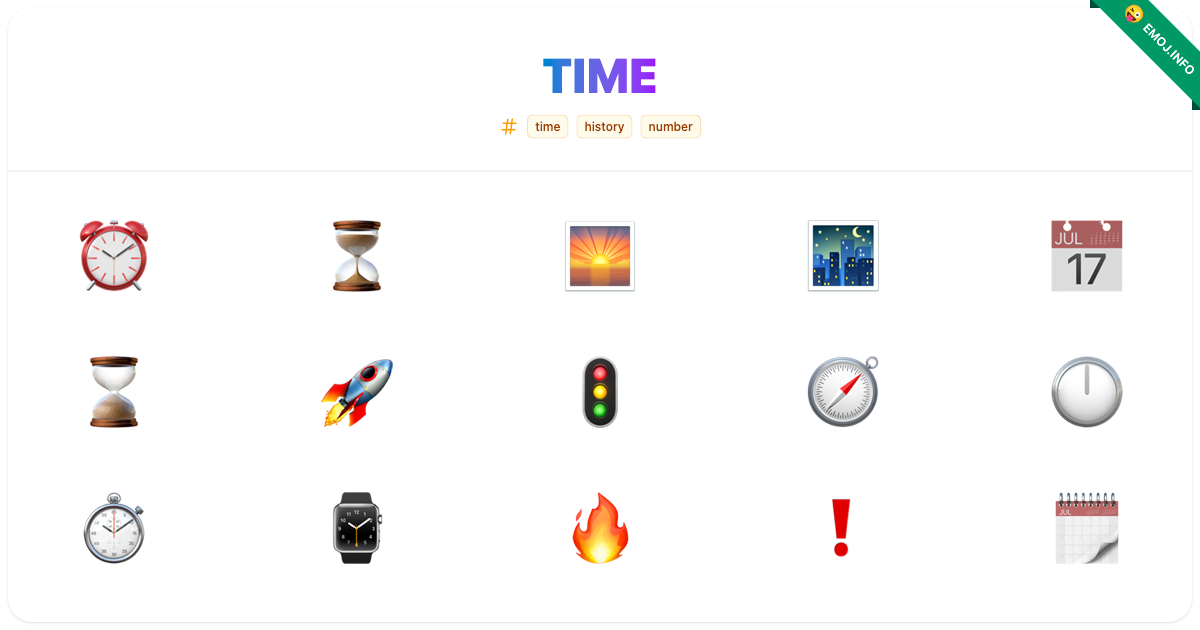 Time Emojis ⏰ ⏳ 🌅 | Meaning, Copy & Paste