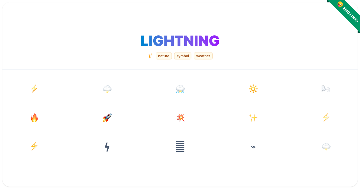 Lightning Emojis ⚡ 🌩️ ⛈️ | Meaning, Copy & Paste