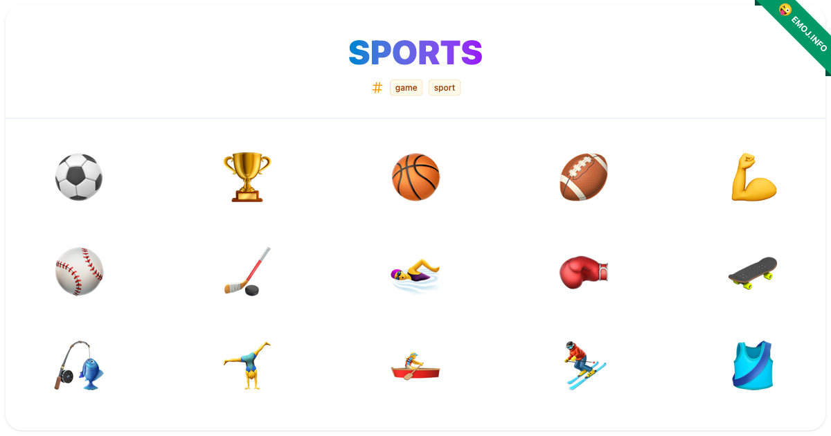 Sports Emojis ⚽ 🏆 🏀 | Meaning, Copy & Paste