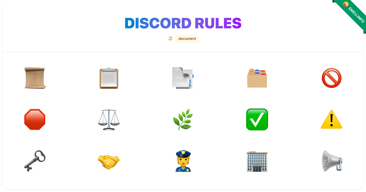 Discord Rules Emojis 📜 📋 📑 | Meaning, Copy & Paste