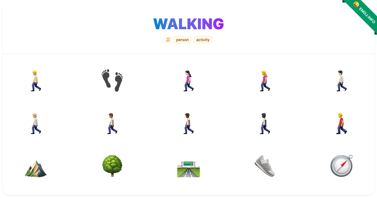 Walking Emojis 🚶 👣 🚶🏻‍♀️ | Meaning, Copy & Paste