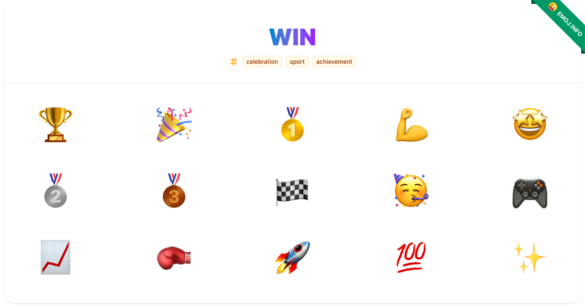 Win Emojis 🏆 🎉 🥇 | Meaning, Copy & Paste