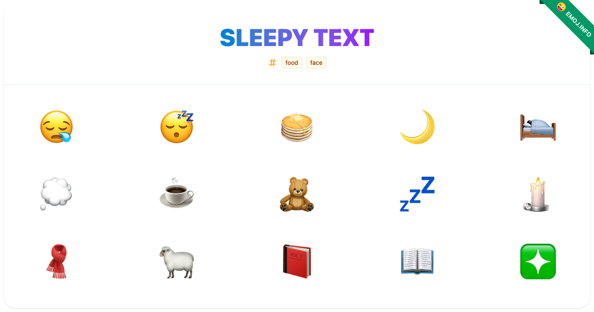 Sleepy Text Emojis 😪 😴 🥞 | Meaning, Copy & Paste