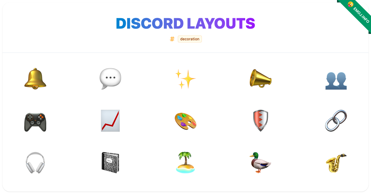 Discord Layouts Emojis 🔔 💬 | Meaning, Copy & Paste