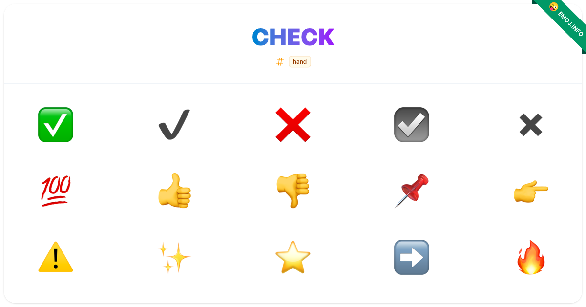 Check Emojis ️ | Meaning, Copy & Paste