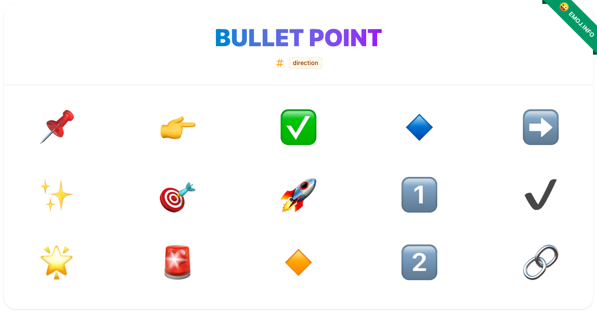 Bullet Point Emojis 📌 👉 | Meaning, Copy & Paste