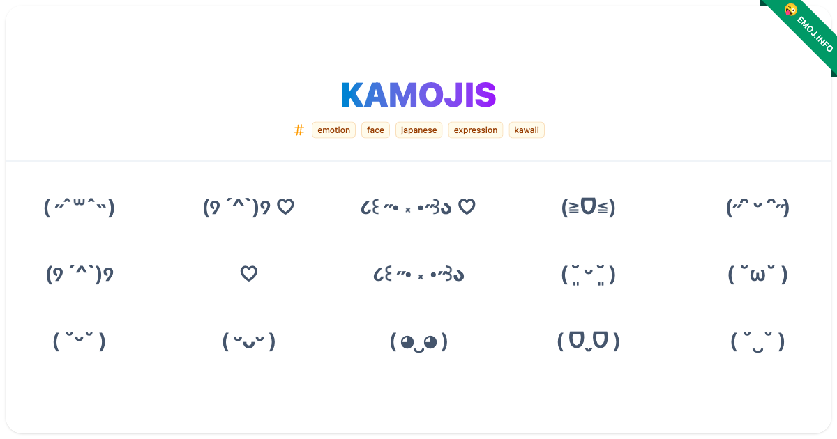 Kamojis Emojis ( ˶ˆ꒳ˆ˵ ) (੭ ˊ^ˋ)੭ ♡ ૮꒰ ˶• ༝ •˶꒱ა ♡ | Meaning, Copy & Paste