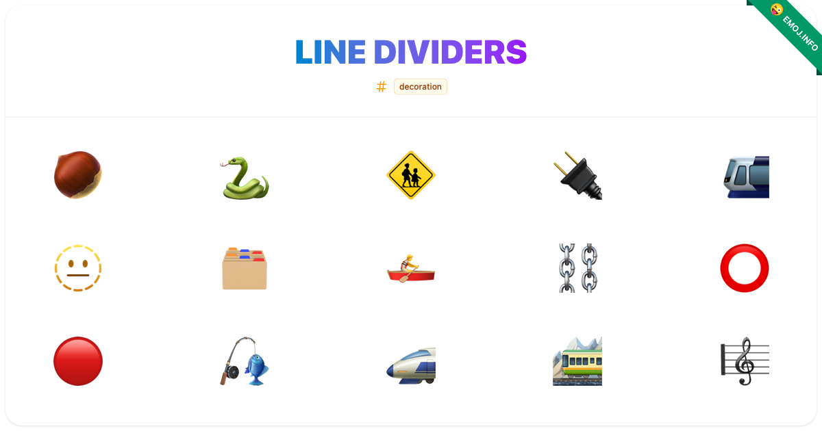 Line Dividers Emojis 🌰 🐍 🚸 | Meaning, Copy & Paste