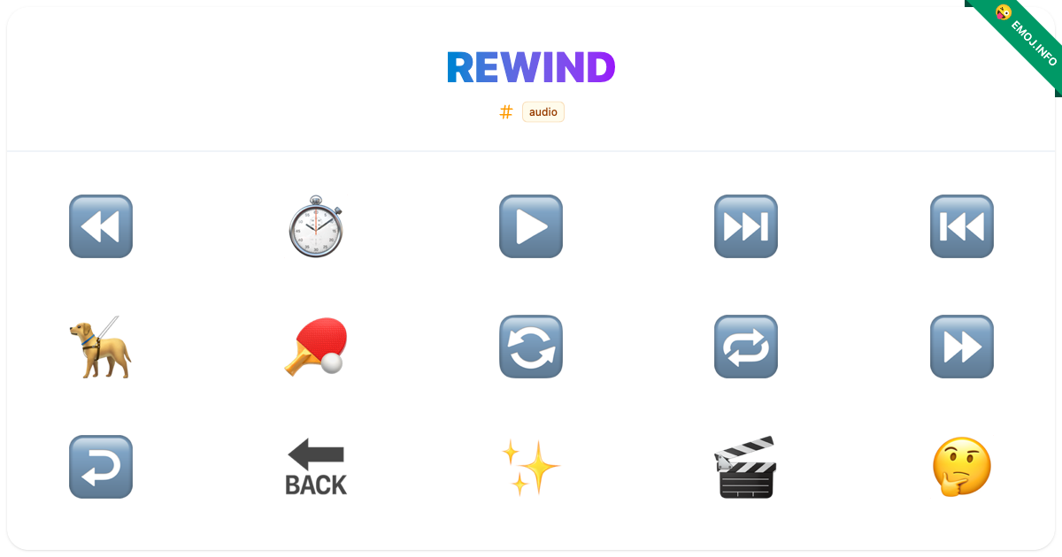 Rewind Emojis ⏪ ⏱️ ️ | Meaning, Copy & Paste