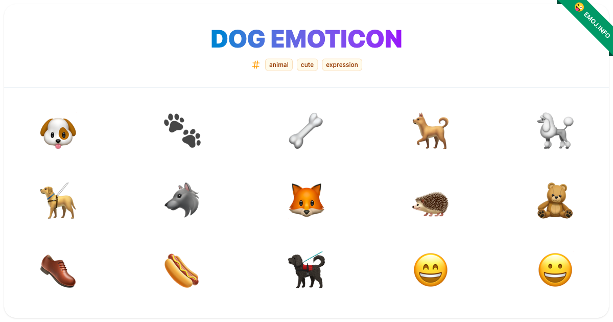 Dog Emoticon Emojis 🐶 🐾 🦴 | Meaning, Copy & Paste