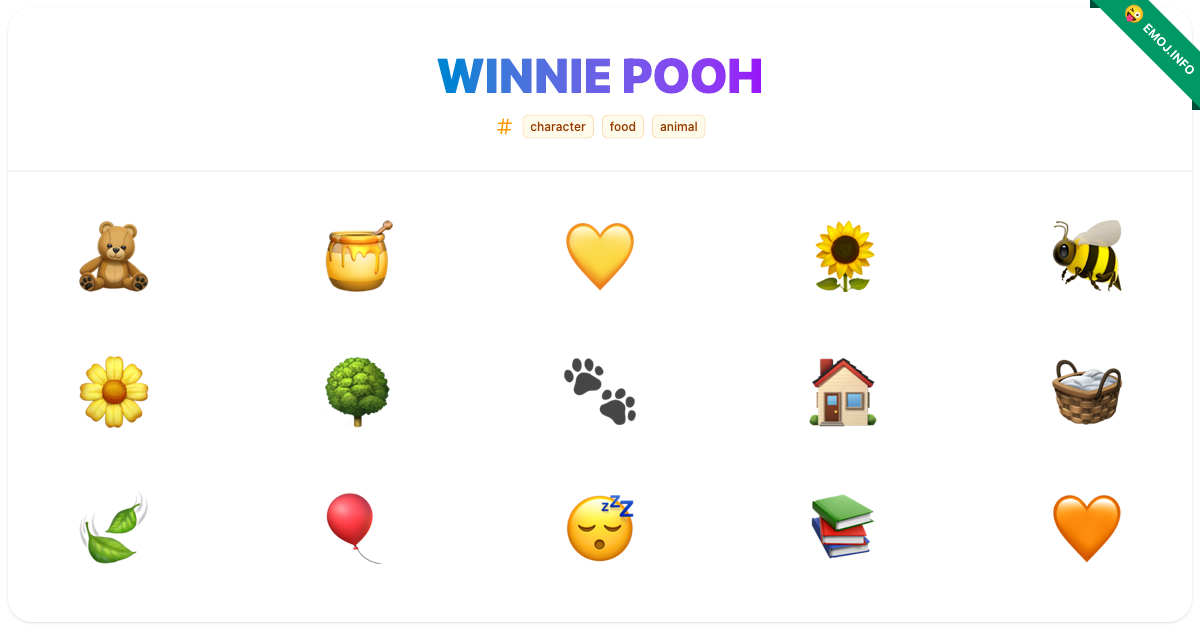 Winnie Pooh Emojis 🧸 🍯 💛 | Meaning, Copy & Paste