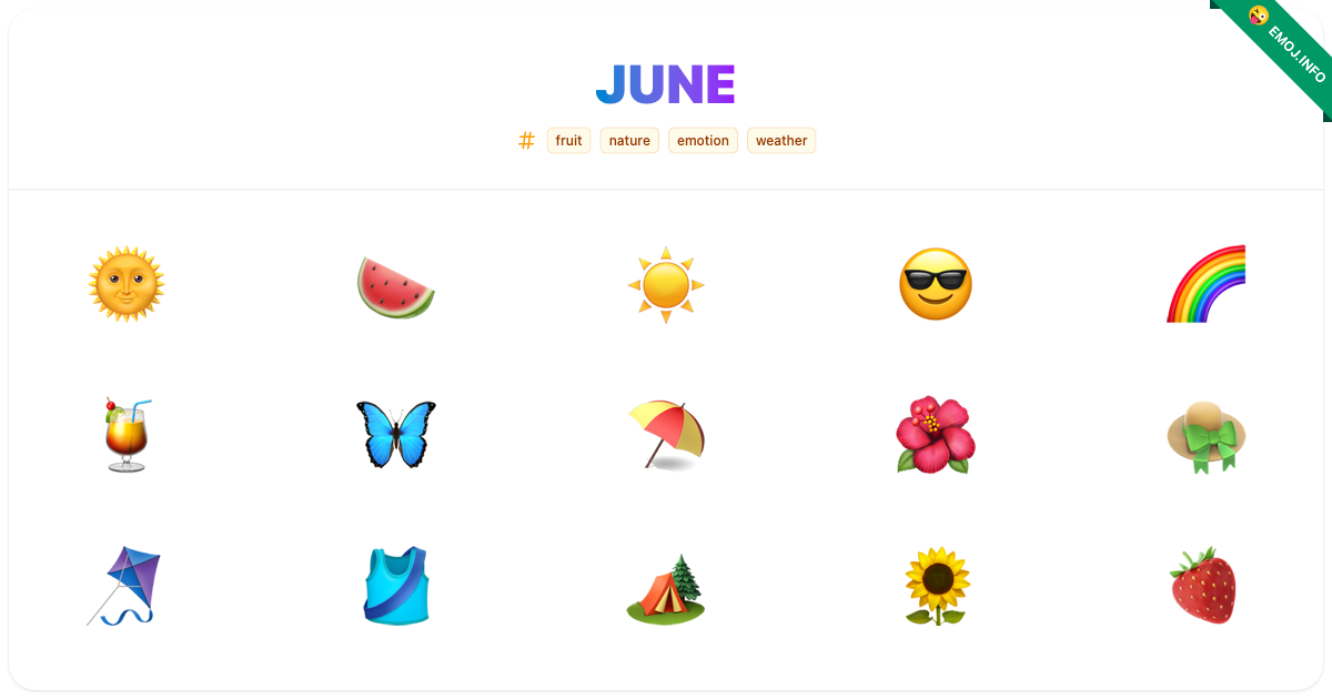 June Emojis 🌞 🍉 ☀️ | Meaning, Copy & Paste