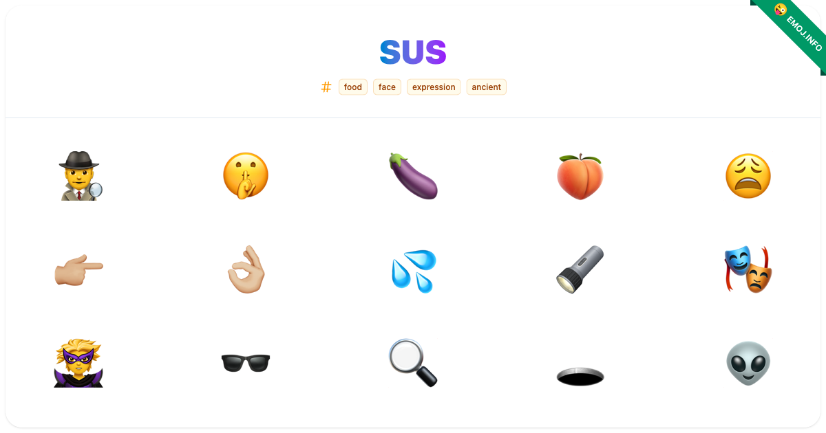 Sus Emojis 🕵️‍♂️ 🤫 🍆 | Meaning, Copy & Paste