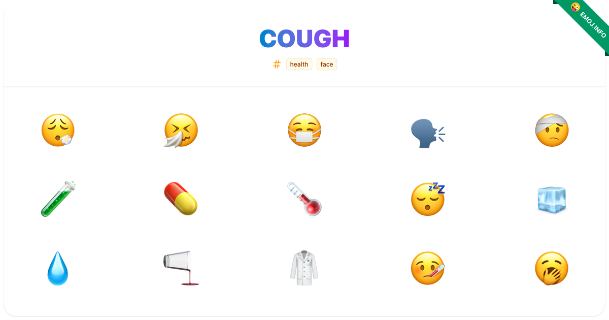 Cough Emojis 😮‍💨 🤧 😷 | Meaning, Copy & Paste