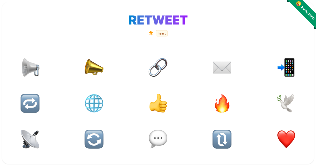 Retweet Emojis 📢 📣 🔗 | Meaning, Copy & Paste