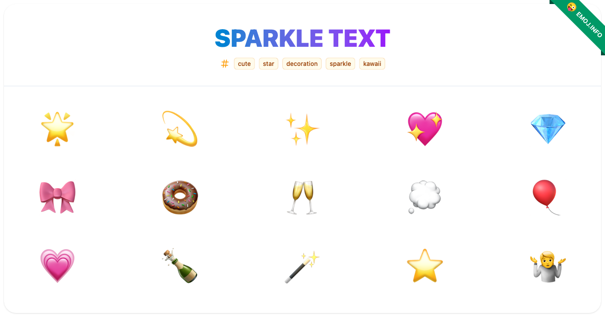 Sparkle Text Emojis 🌟 💫 | Meaning, Copy & Paste