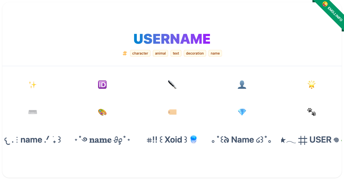 Username Emojis Meaning Copy Paste