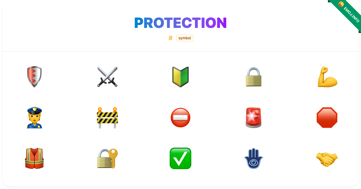 Protection Emojis 🛡️ ⚔️ 🔰 | Meaning, Copy & Paste
