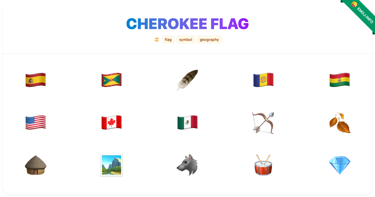 Cherokee Flag Emojis 🇪🇸 🇬🇩 🪶 | Meaning, Copy & Paste