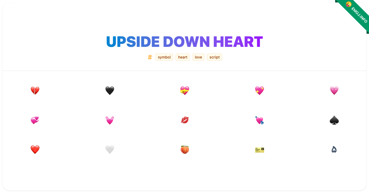 Upside Down Heart Emojis 💔 🖤 💝 | Meaning, Copy & Paste