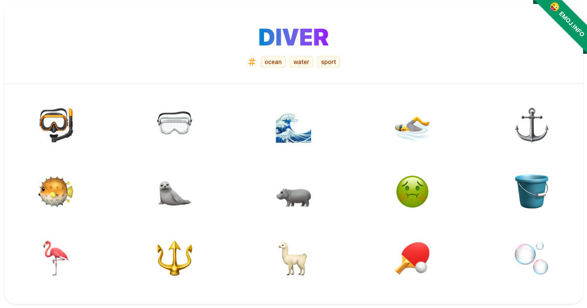 Diver Emojis 🤿 🥽 🌊 | Meaning, Copy & Paste