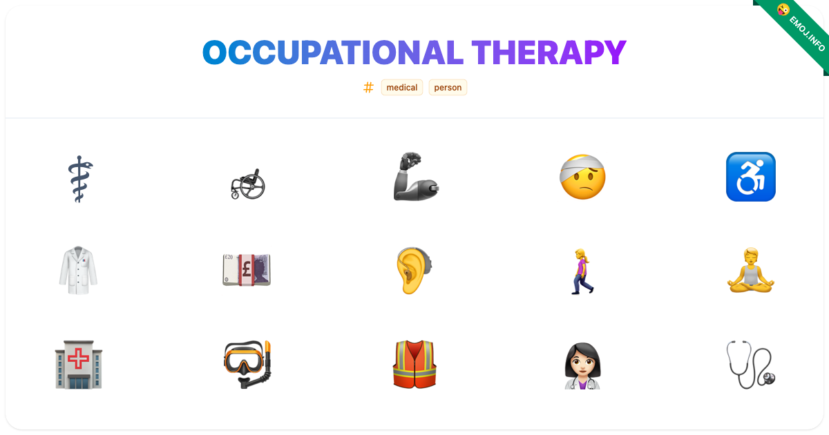 Occupational Therapy Emojis ⚕️ 🦽 🦾 | Meaning, Copy & Paste