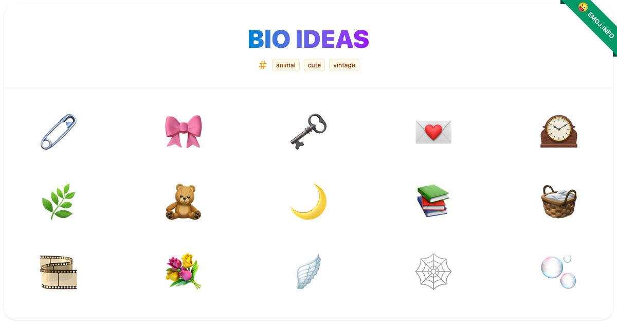 Bio Ideas Emojis 🧷 🎀 🗝️ | Meaning, Copy & Paste