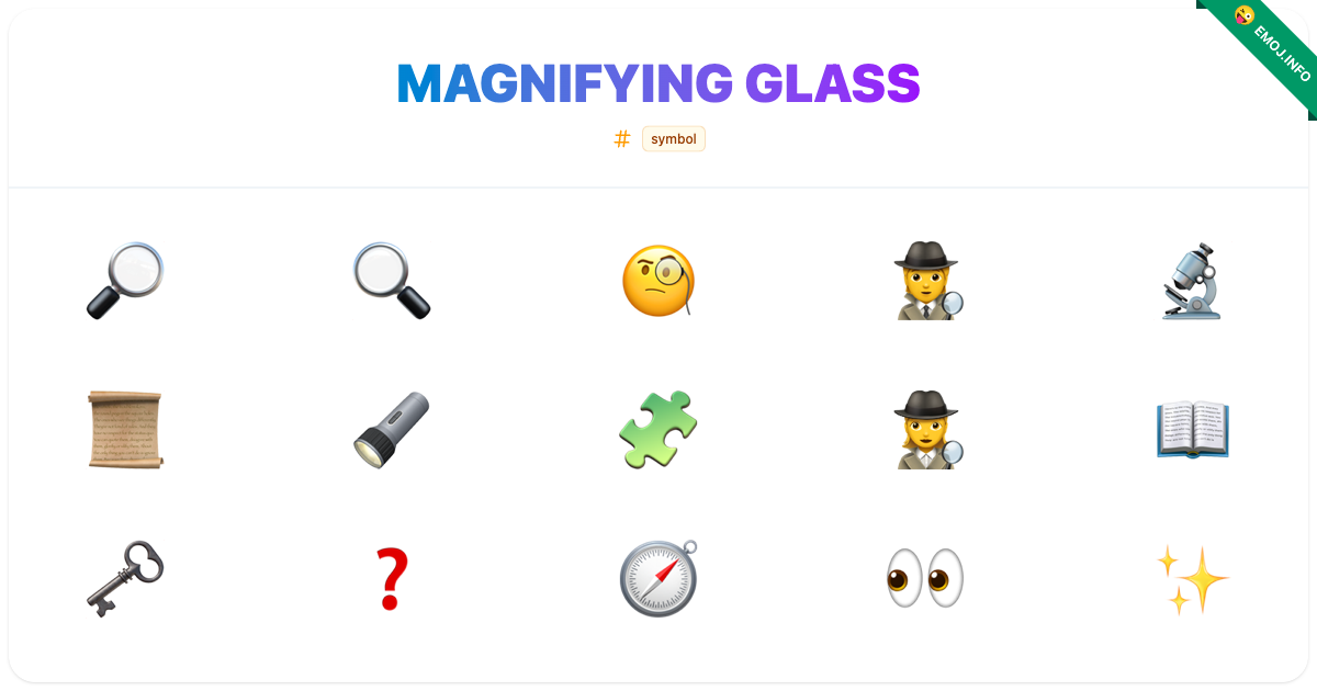 Magnifying Glass Emojis 🔎 🔍 🧐 | Meaning, Copy & Paste