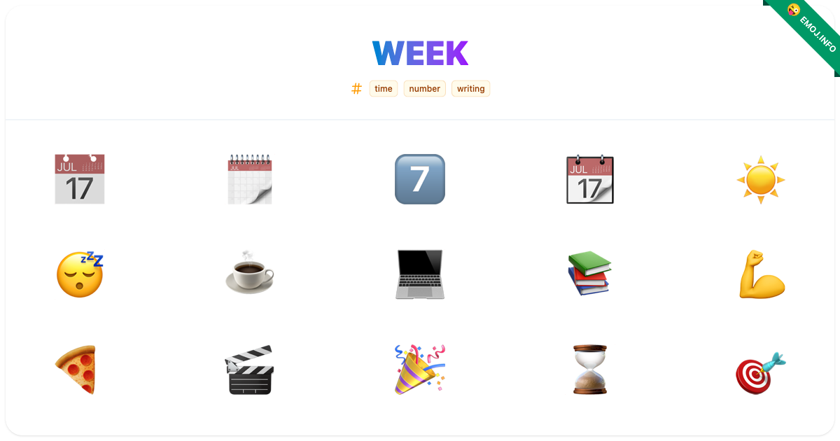 Week Emojis 📅 🗓️ 7️⃣ | Meaning, Copy & Paste