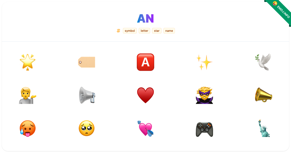 An Emojis 🌟 🏷️ 🅰️ | Meaning, Copy & Paste