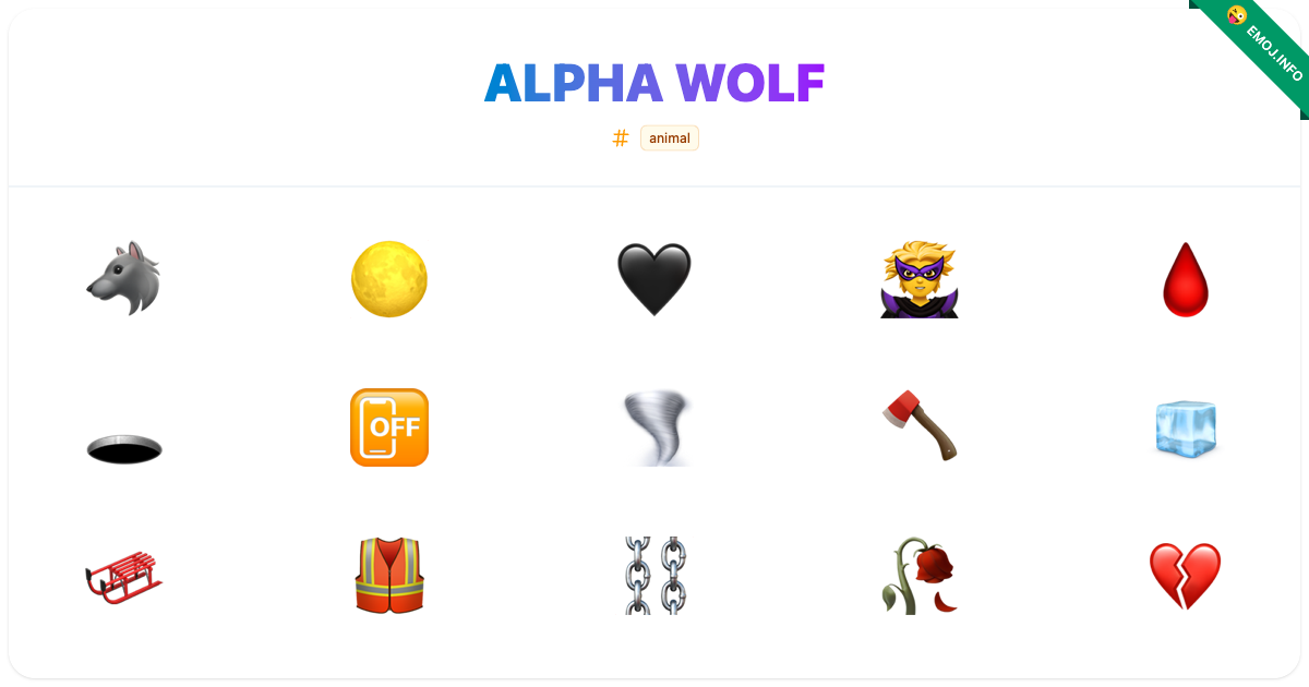 Alpha Wolf Emojis 🐺 🌕 🖤 | Meaning, Copy & Paste