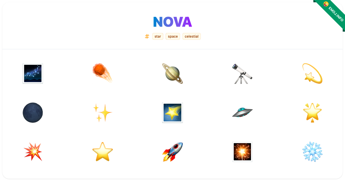 Nova Emojis 🌌 ☄️ 🪐 | Meaning, Copy & Paste