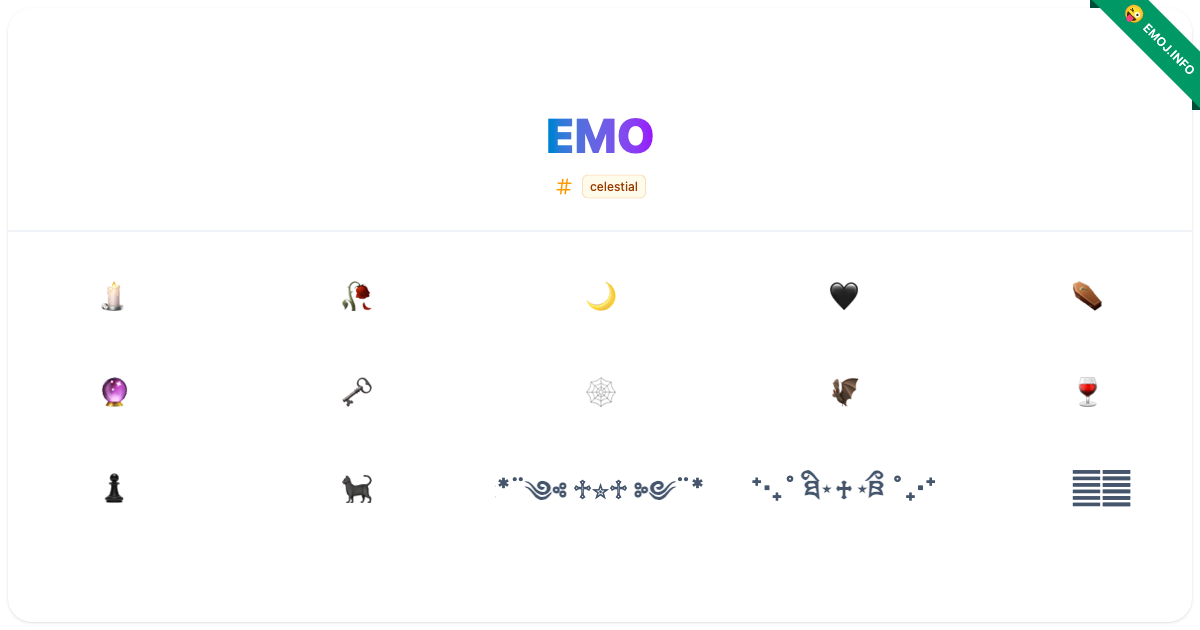 Emo Emojis 🕯️ 🥀 🌙 | Meaning, Copy & Paste
