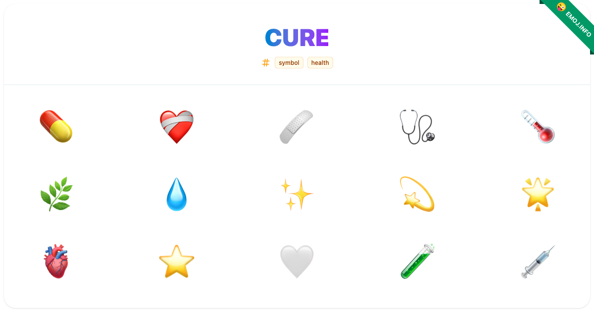 Cure Emojis 💊 ️‍🩹 🩹 | Meaning, Copy & Paste